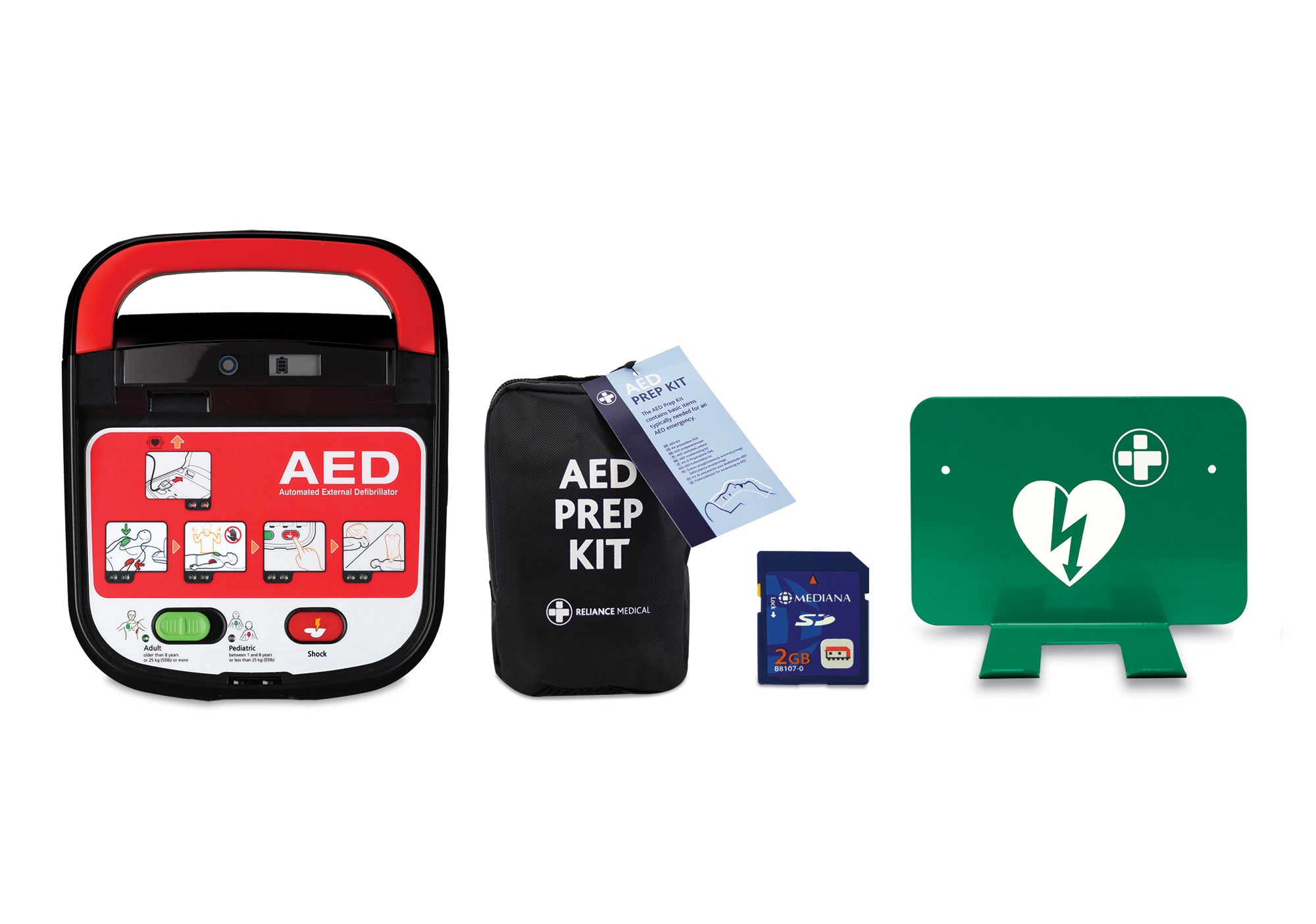 Mediana A15 HeartOn AED package with wall bracket and prep kit ...